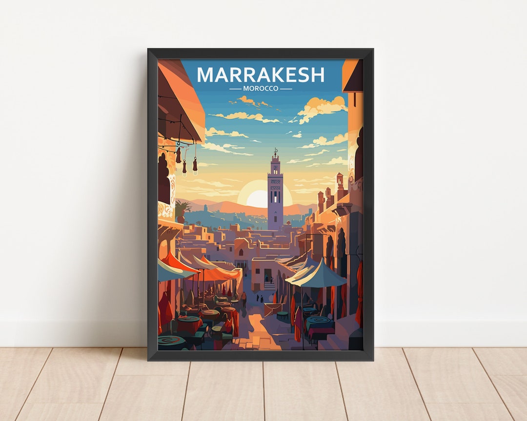 Marrakesh Travel Poster Marrakesh Travel Print Morocco Travel Poster ...