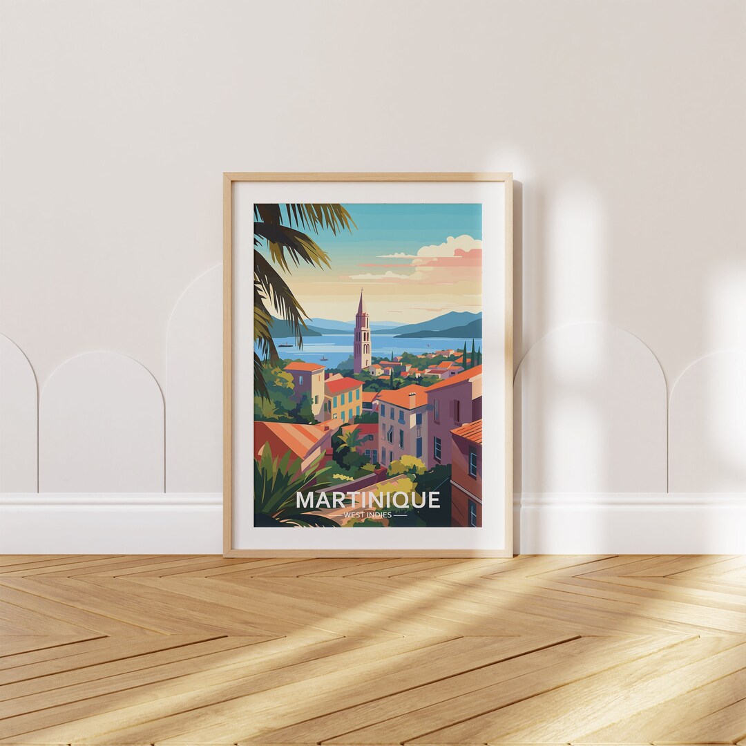 Martinique Travel Poster Martinique Travel Print West Indies Travel ...