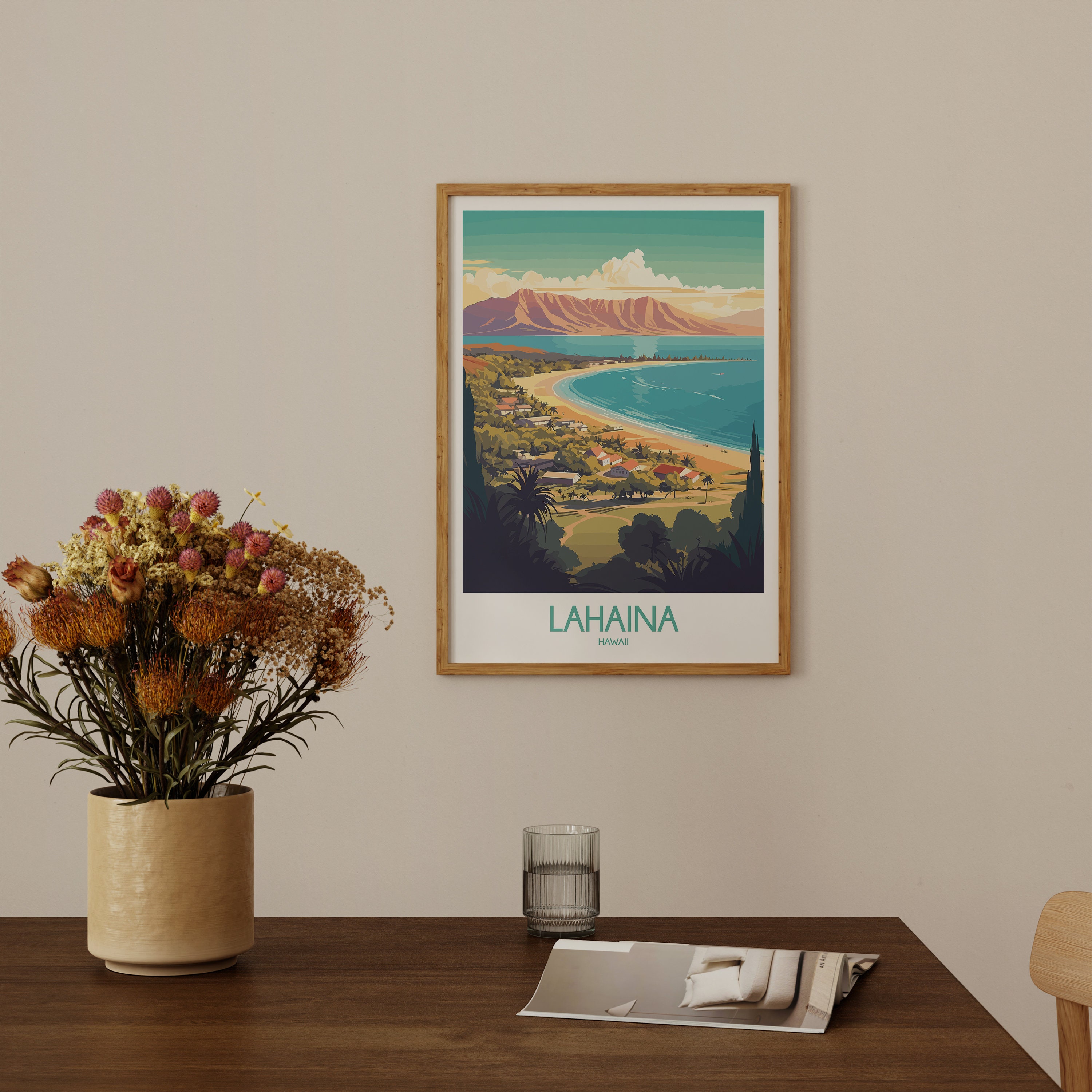 Lahaina Travel Poster Lahaina Travel Print Hawaii Travel - Etsy