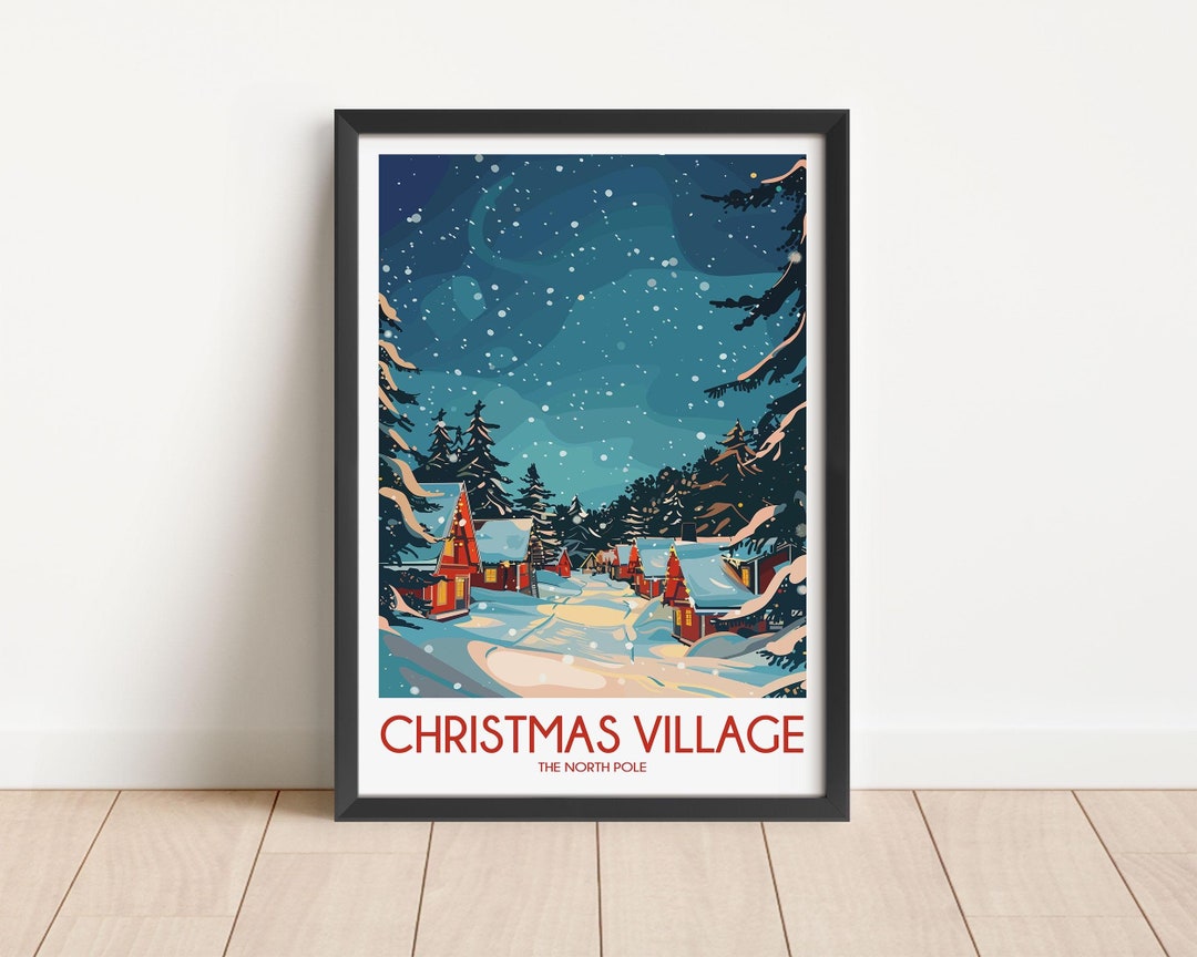 Christmas Village Travel Poster Christmas Village Travel Print the ...