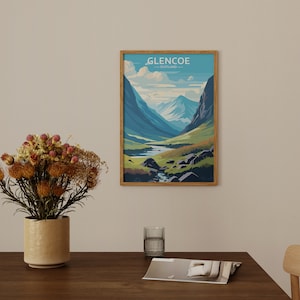 Glencoe Travel Poster Glencoe Travel Print Scotland Travel Poster ...