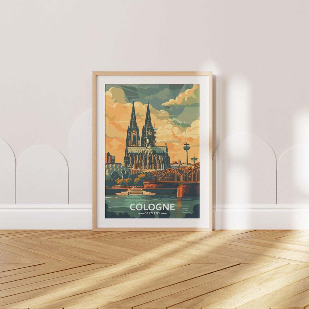 Cologne Germany Travel Poster: Vintage Style Art Print - Etsy