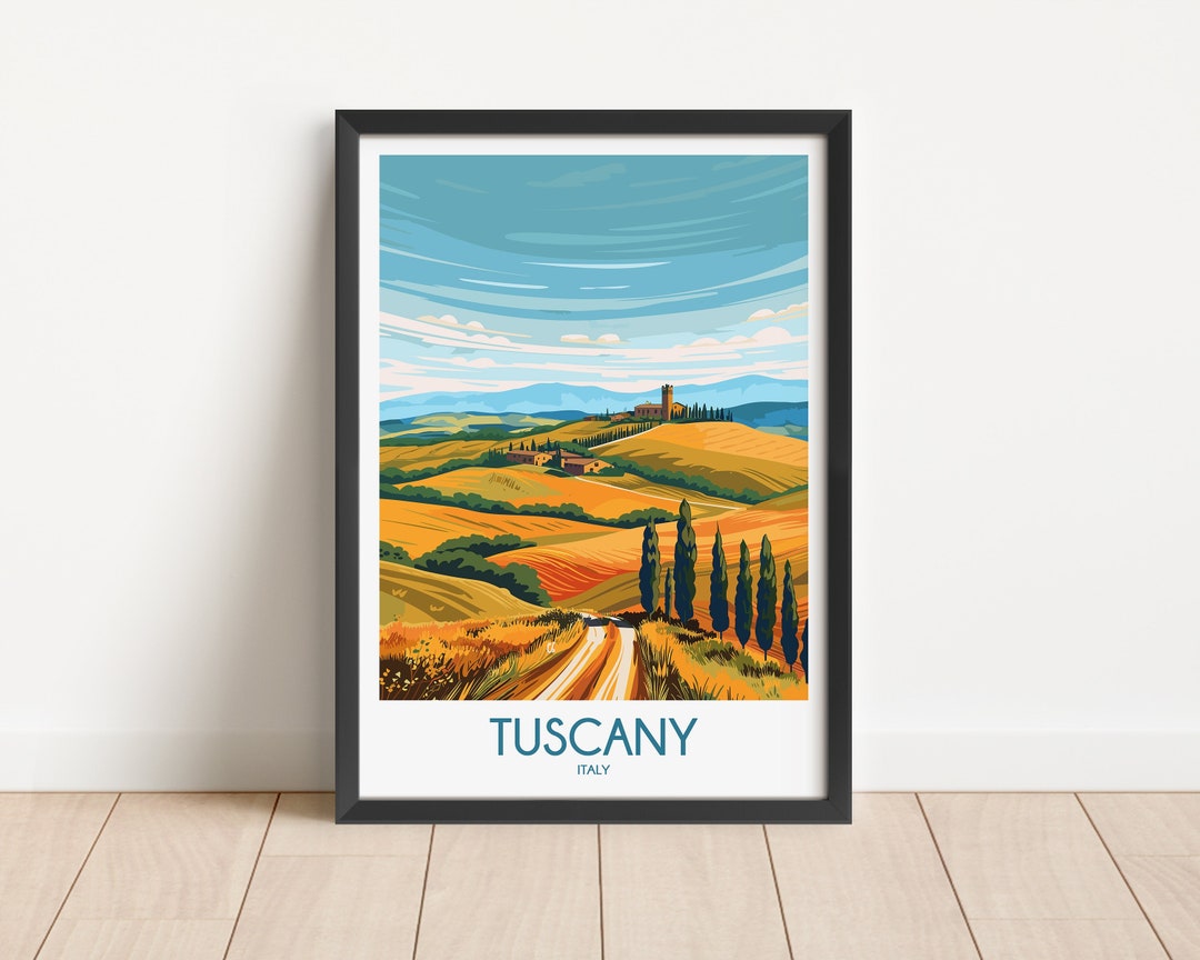 Tuscany Travel Poster Tuscany Travel Print Italy Travel Poster Italy ...