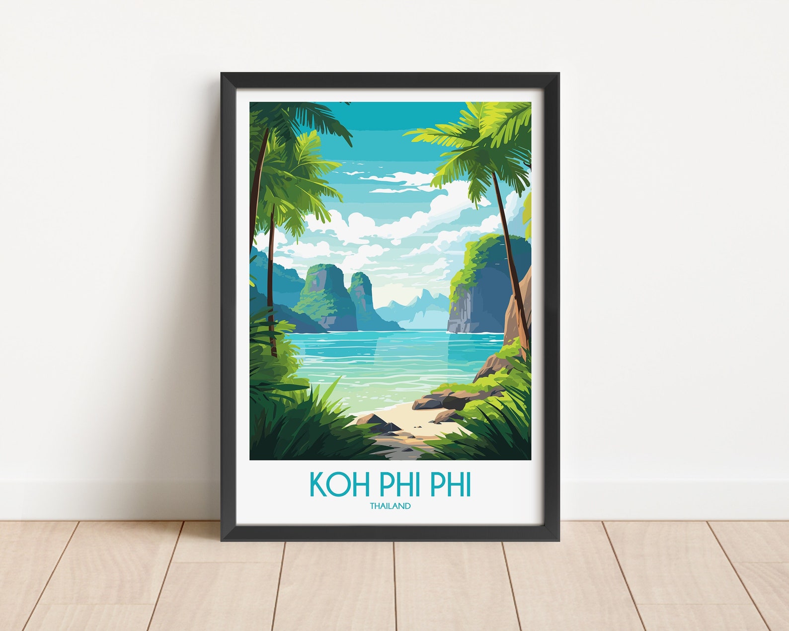 Koh Phi Phi Travel Poster Koh Phi Phi Travel Print Thailand Travel ...