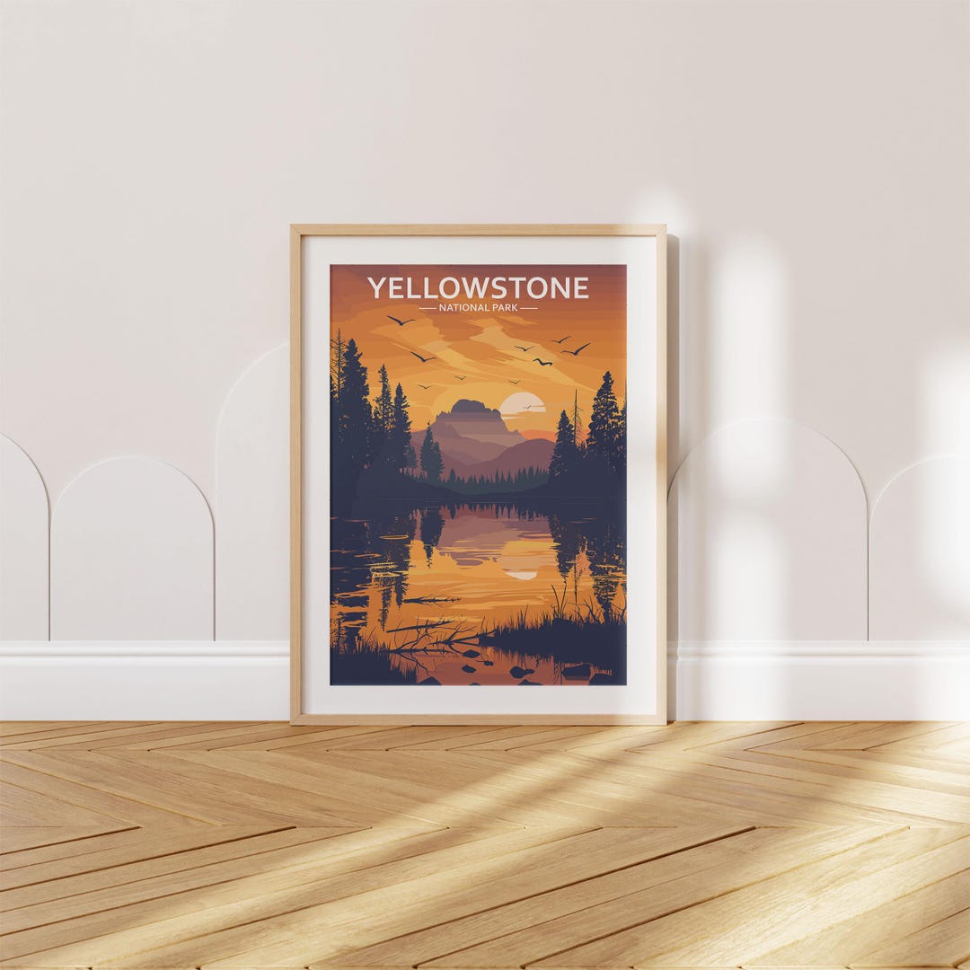 Yellowstone Travel Poster Yellowstone Travel Print National Park Travel ...