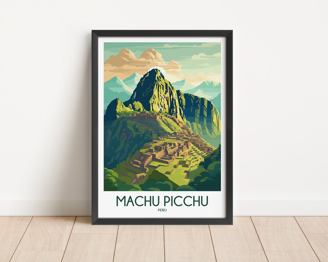 Machu Picchu Travel Poster Machu Picchu Travel Print Peru Travel Poster ...