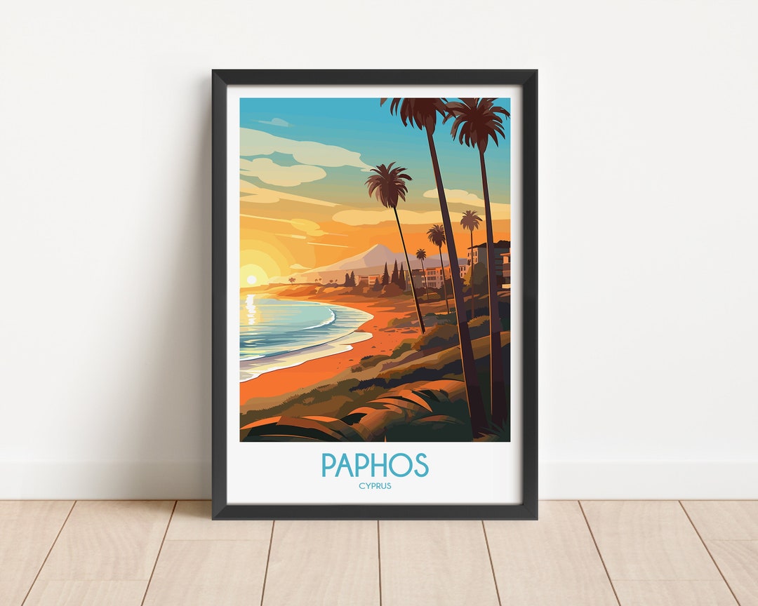 Paphos Travel Poster Paphos Travel Print Cyprus Travel Poster Cyprus ...