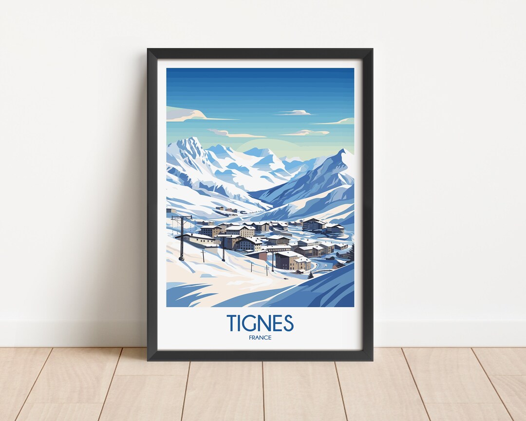 Tignes Travel Poster Tignes Travel Print France Travel Poster France ...