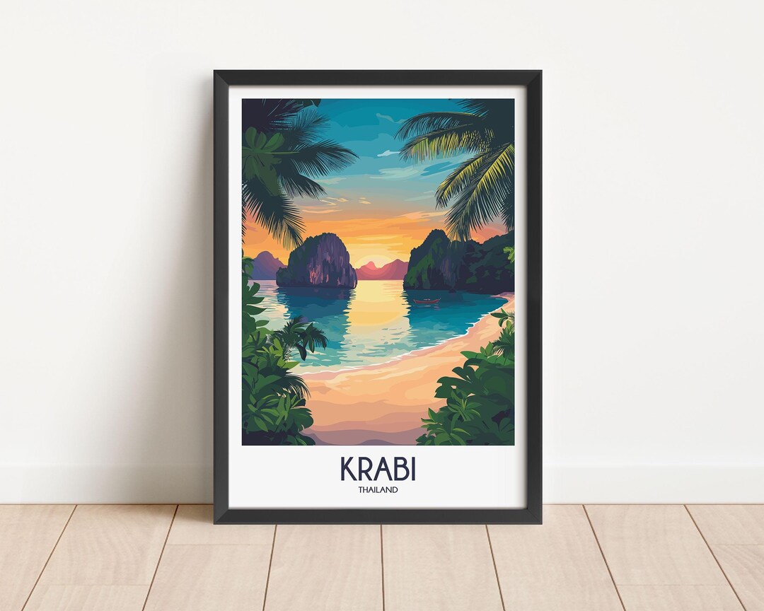 Krabi Travel Poster Krabi Travel Print Thailand Travel Poster Thailand ...