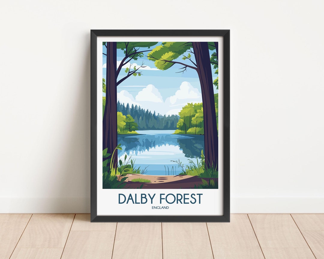 Dalby Forest Travel Poster: England Wall Art Decor - Etsy