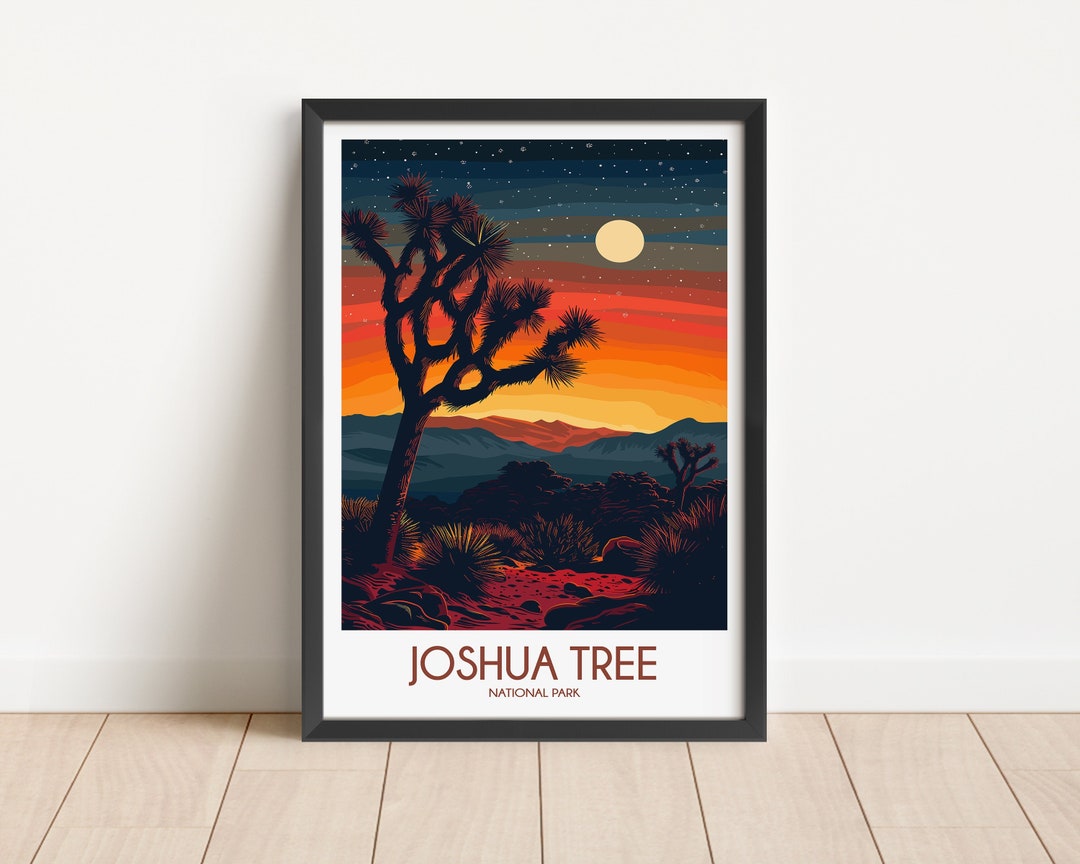 Joshua Tree National Park Travel Poster: Sunset Wall Art Print - Etsy