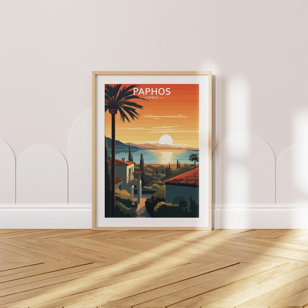 Paphos Travel Poster Paphos Travel Print Cyprus Travel Poster Cyprus ...