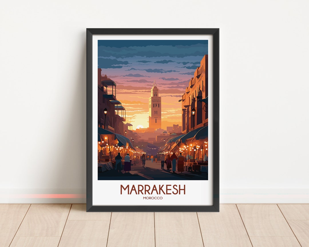 Digital Download Marrakesh Travel Poster Marrakesh Travel Print Wall ...