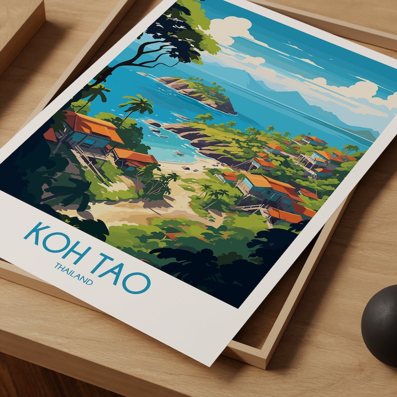 Koh Tao Travel Poster Koh Tao Travel Print Thailand Travel Poster ...
