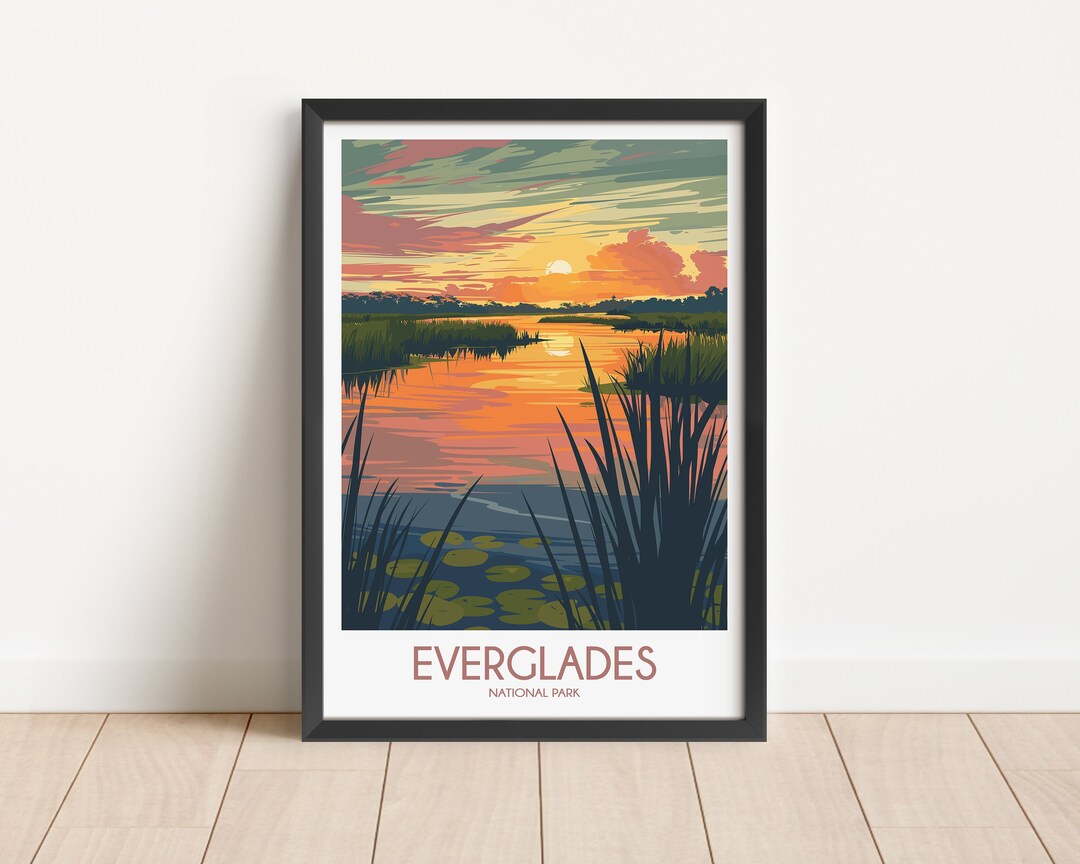 Everglades Travel Poster Everglades Travel Print National Park Travel ...