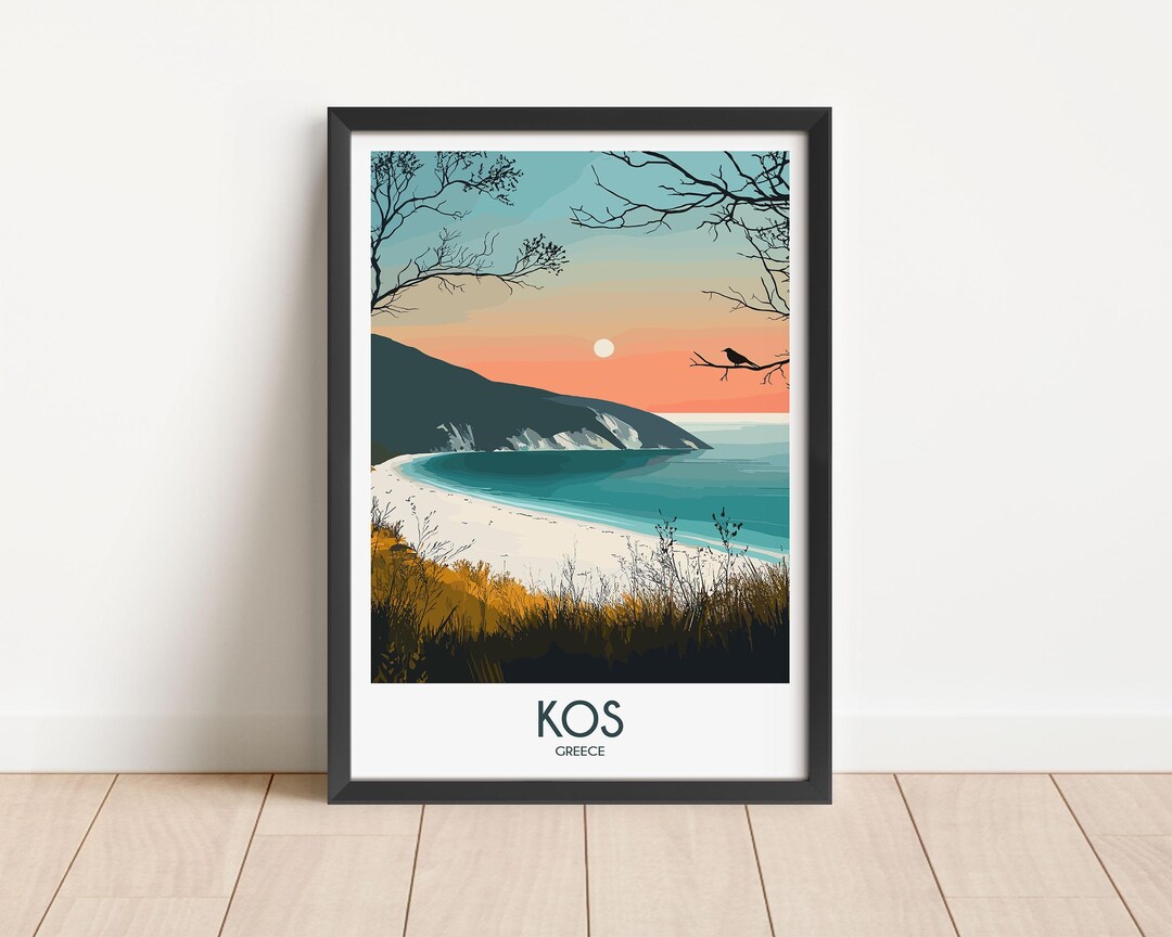 Kos Travel Poster Kos Travel Print Greece Travel Poster Greece Travel ...