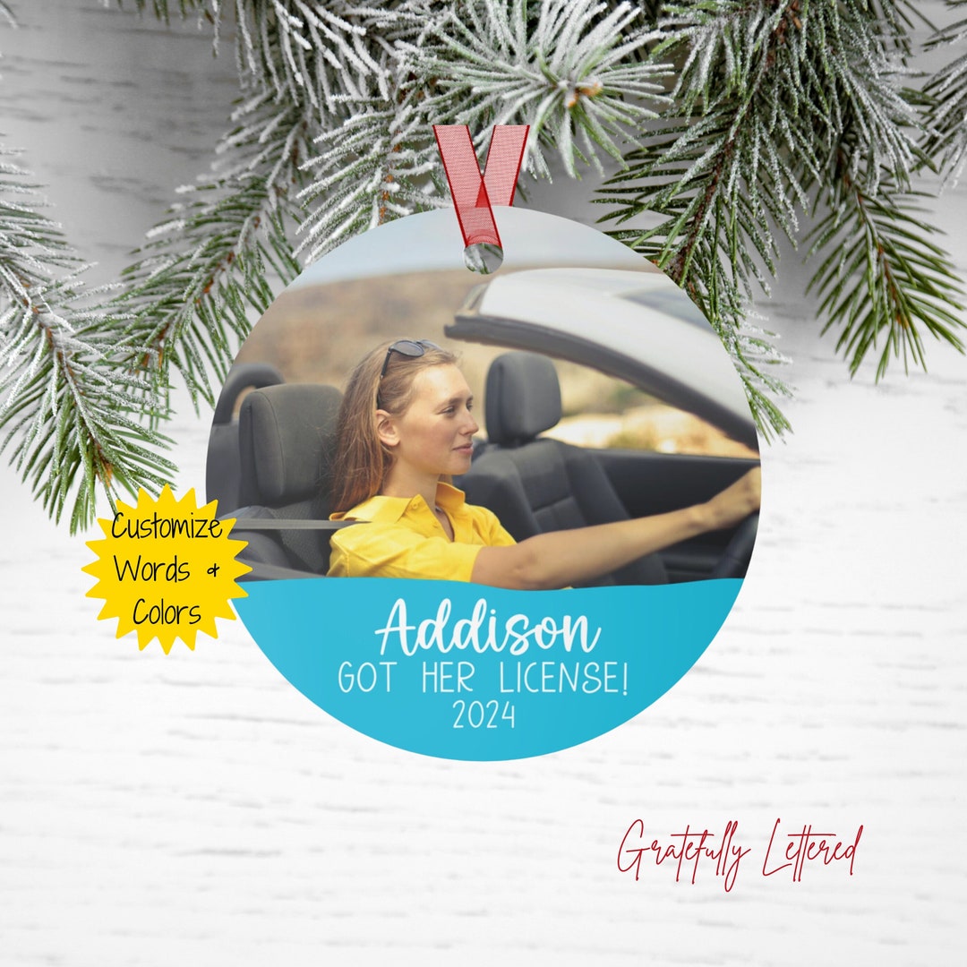 New Driver Photo Ornament, Personalized Drivers License Christmas ...