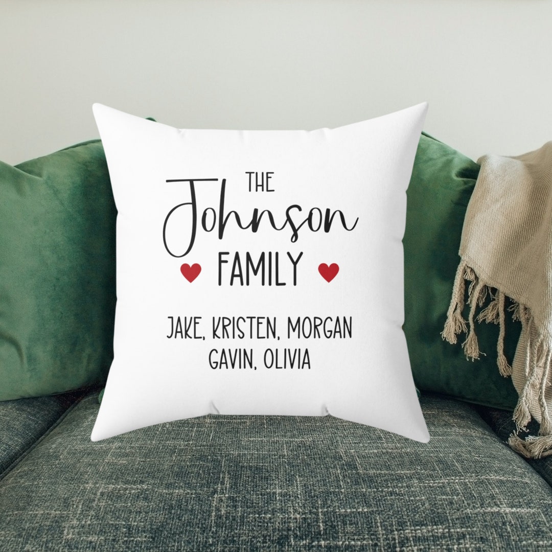 Personalized Family Names Decorative Hug Throw Pillow, Gift for ...