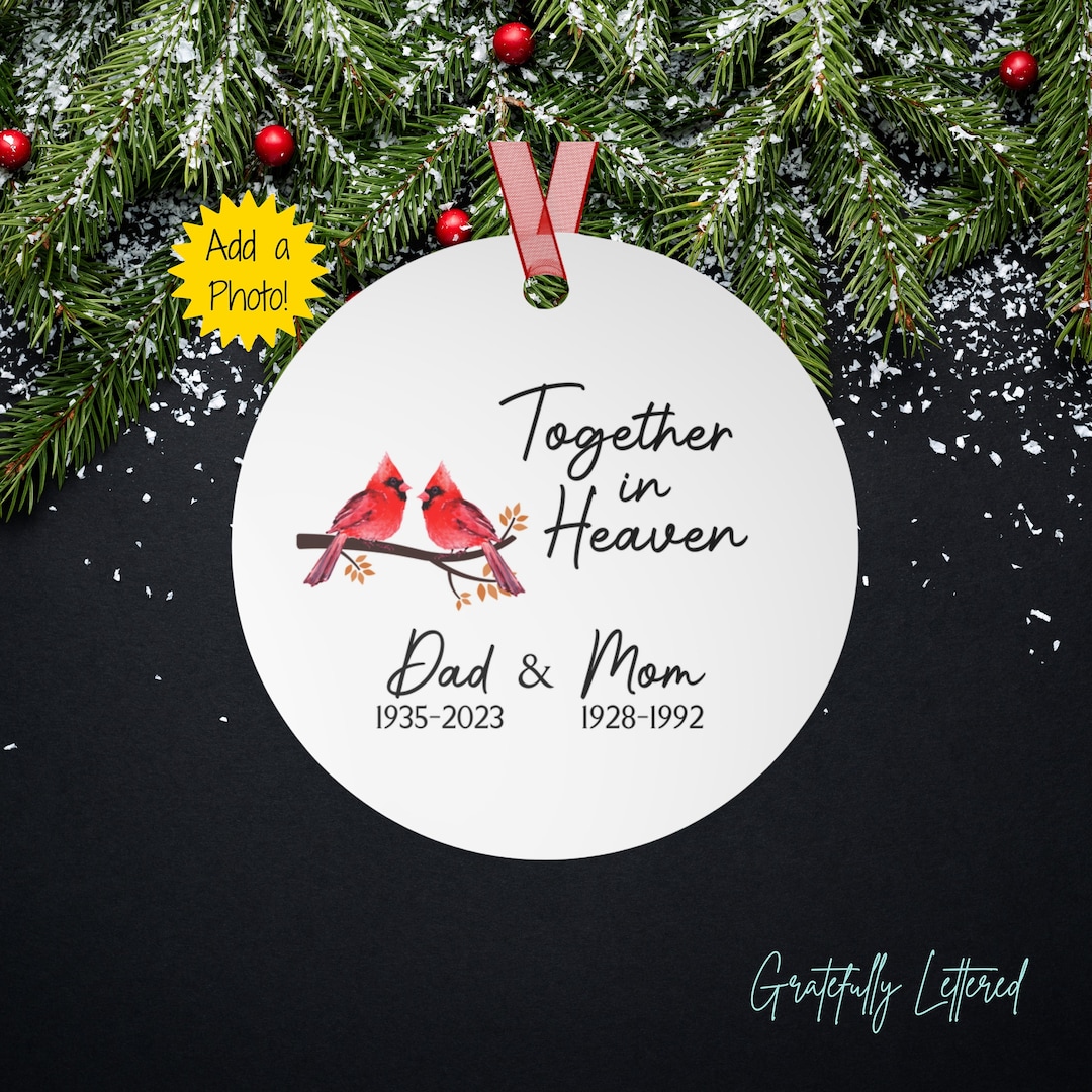 Parents Cardinal Memorial Personalized Ornament, Name and Date ...