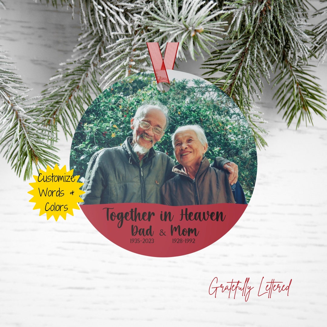 Parents Cardinal Memorial Personalized Photo Christmas Ornament ...