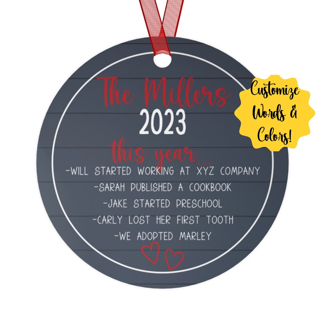 Personalized Family Memory Christmas Ornament, Annual Year in Review ...
