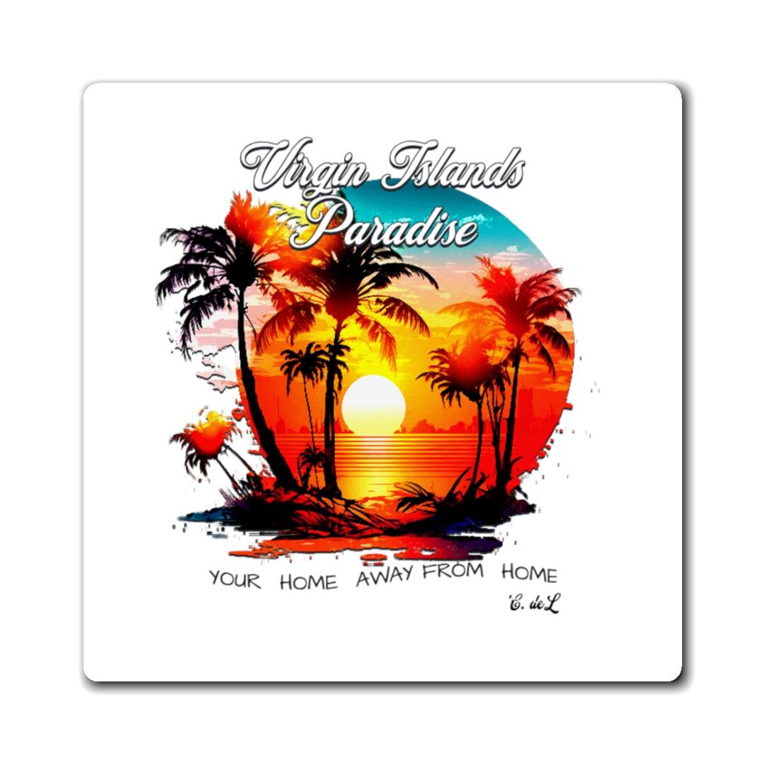 Magnets, Virgin Islands Paradise Magnet, Caribbean Fridge Decor, Beach ...