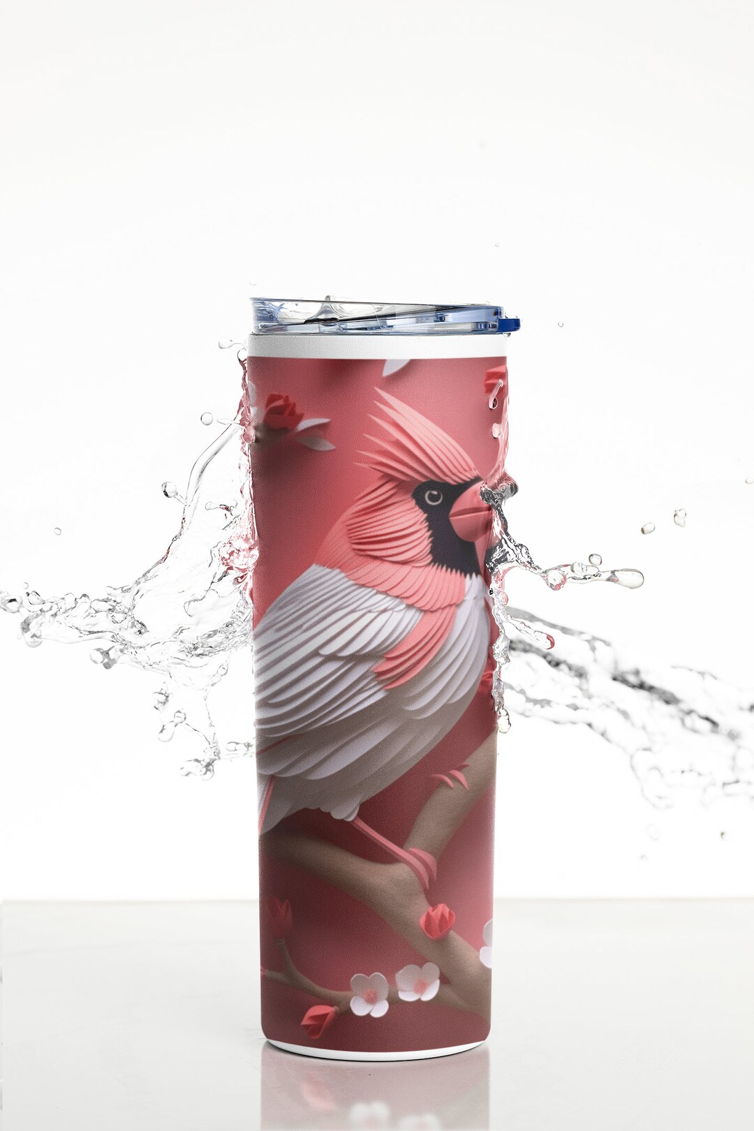 Tumbler Cardinal Design/ Lid and Straw Included/ Christmas Gift/ Bird ...