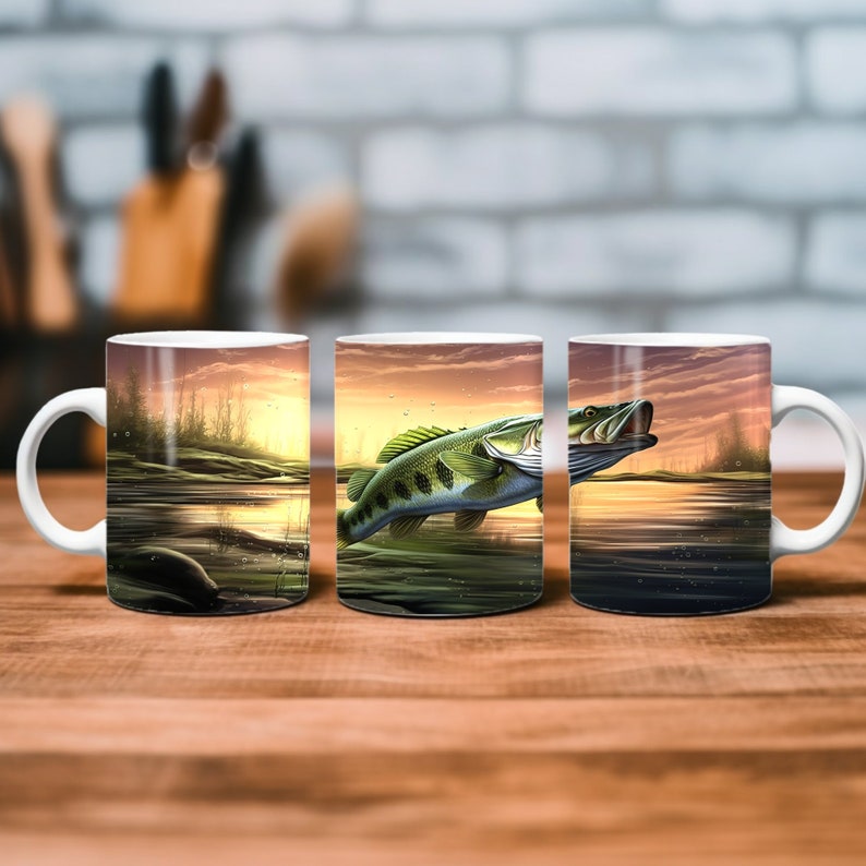 Vintage Fish Coffee Mug, Large Fish Lover Tea Cup, Fishing Mug, Nature ...