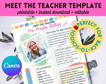Meet the Teacher Editable Template - Etsy