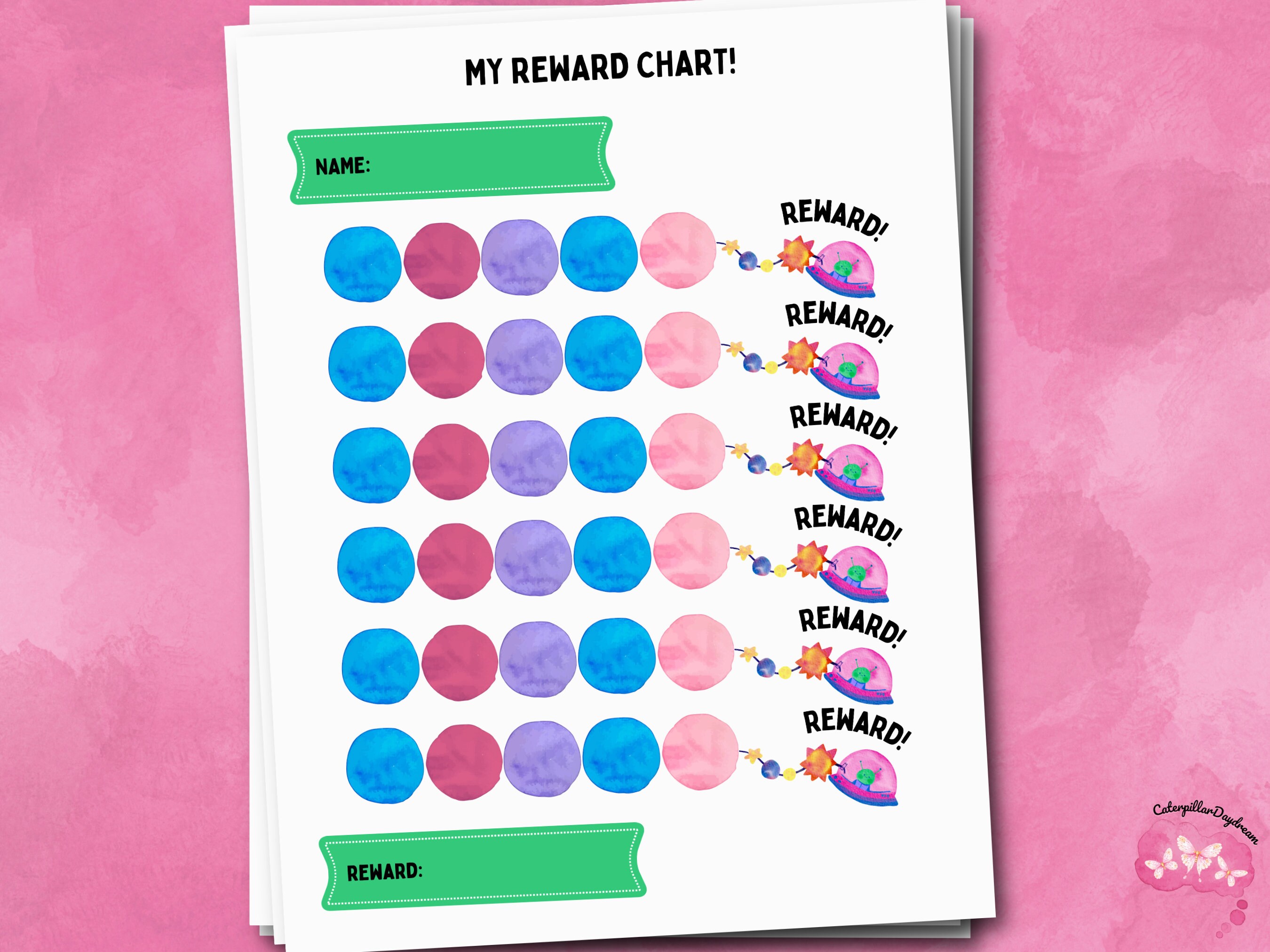 Printable Reward Chart, Rainbow Sticker Chart, Instant Download ...