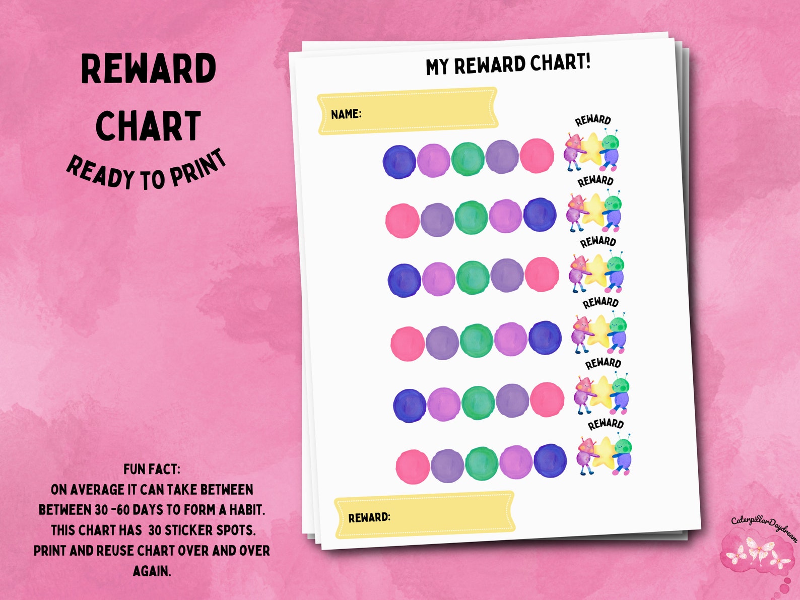 Reward Chart, Toddler Reward Chart, Reward Chart Printable, Kids ...