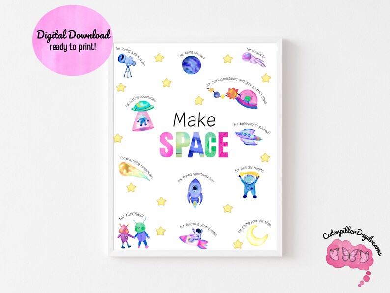Make Space Educational Poster, Therapy Poster, Feelings Poster ...