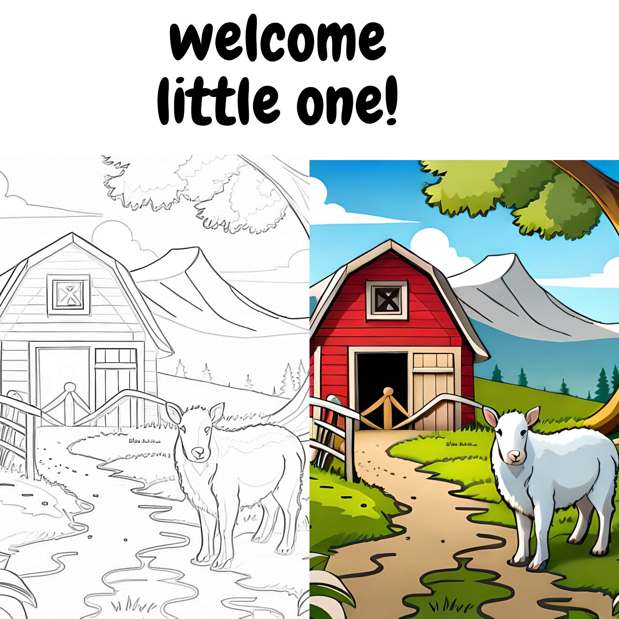 Farm - Coloring Page - Etsy