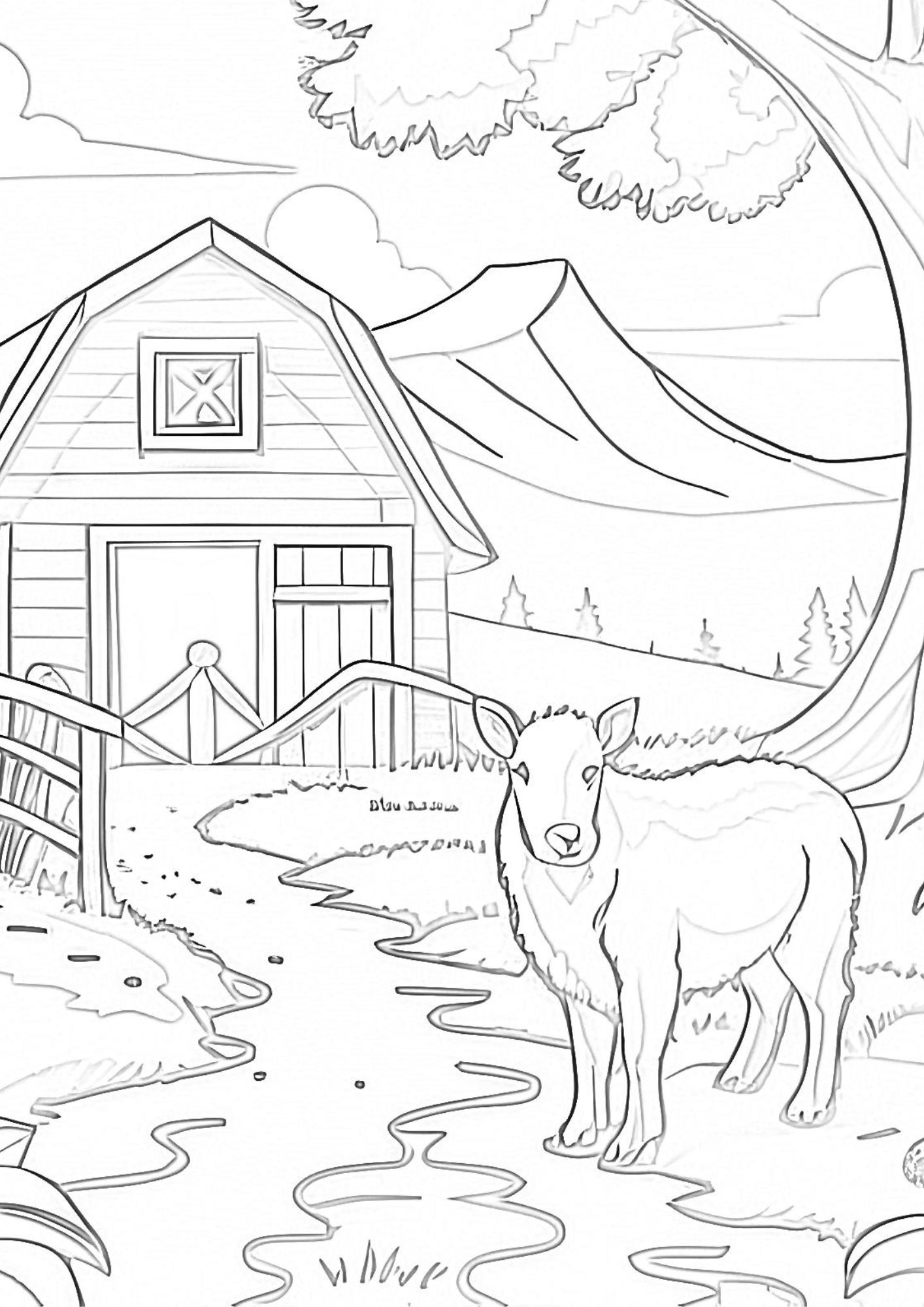 Farm - Coloring Page - Etsy