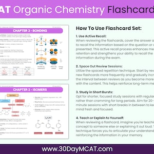 MCAT Organic Chemistry Flashcard Set - Etsy