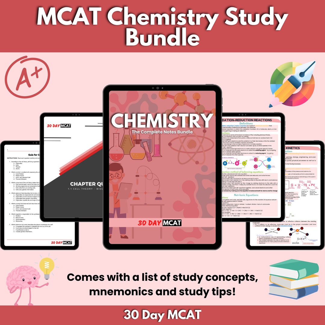 MCAT Chemistry Study Notes Bundle With Question and Answers! - Etsy