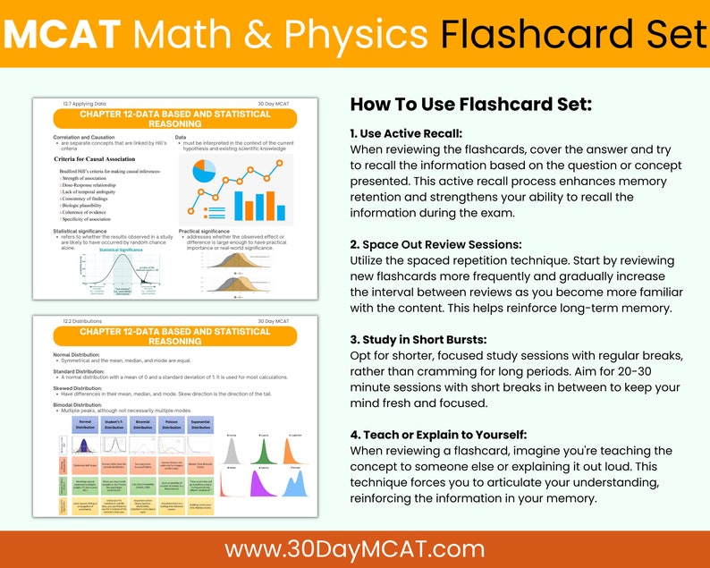 MCAT Math & Physics Flashcard Set - Etsy