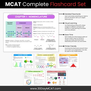 MCAT Complete Flashcard Set - Etsy