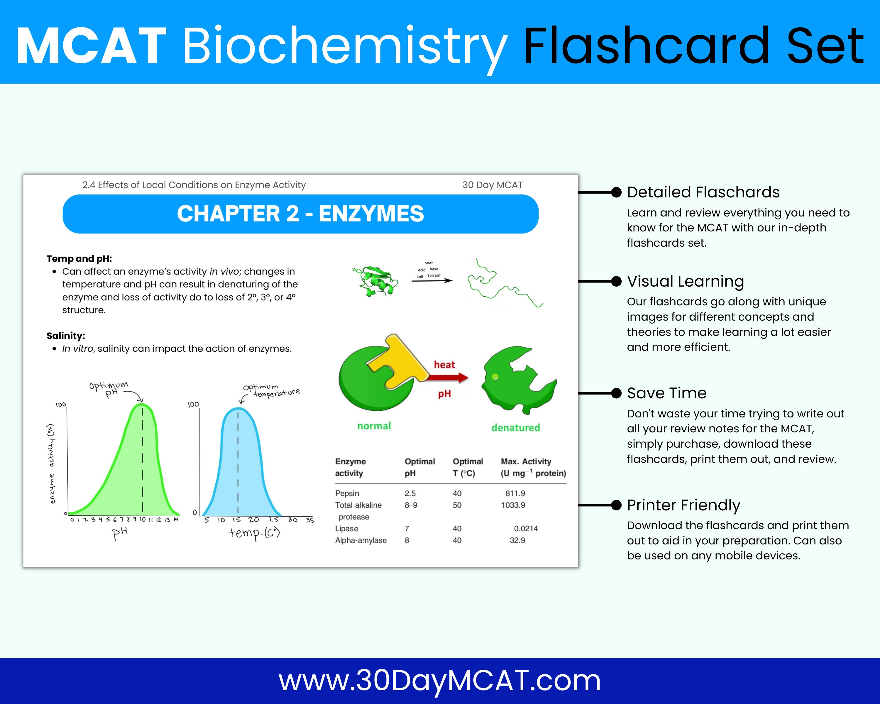 MCAT Biochemistry Flashcard Set - Etsy