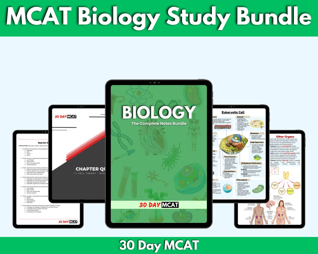 MCAT Biology Study Notes Bundle With Question and Answers - Etsy