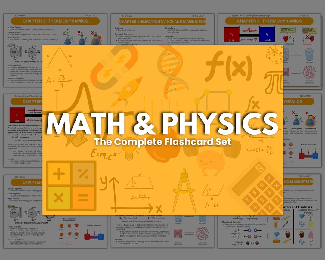 MCAT Math & Physics Flashcard Set - Etsy