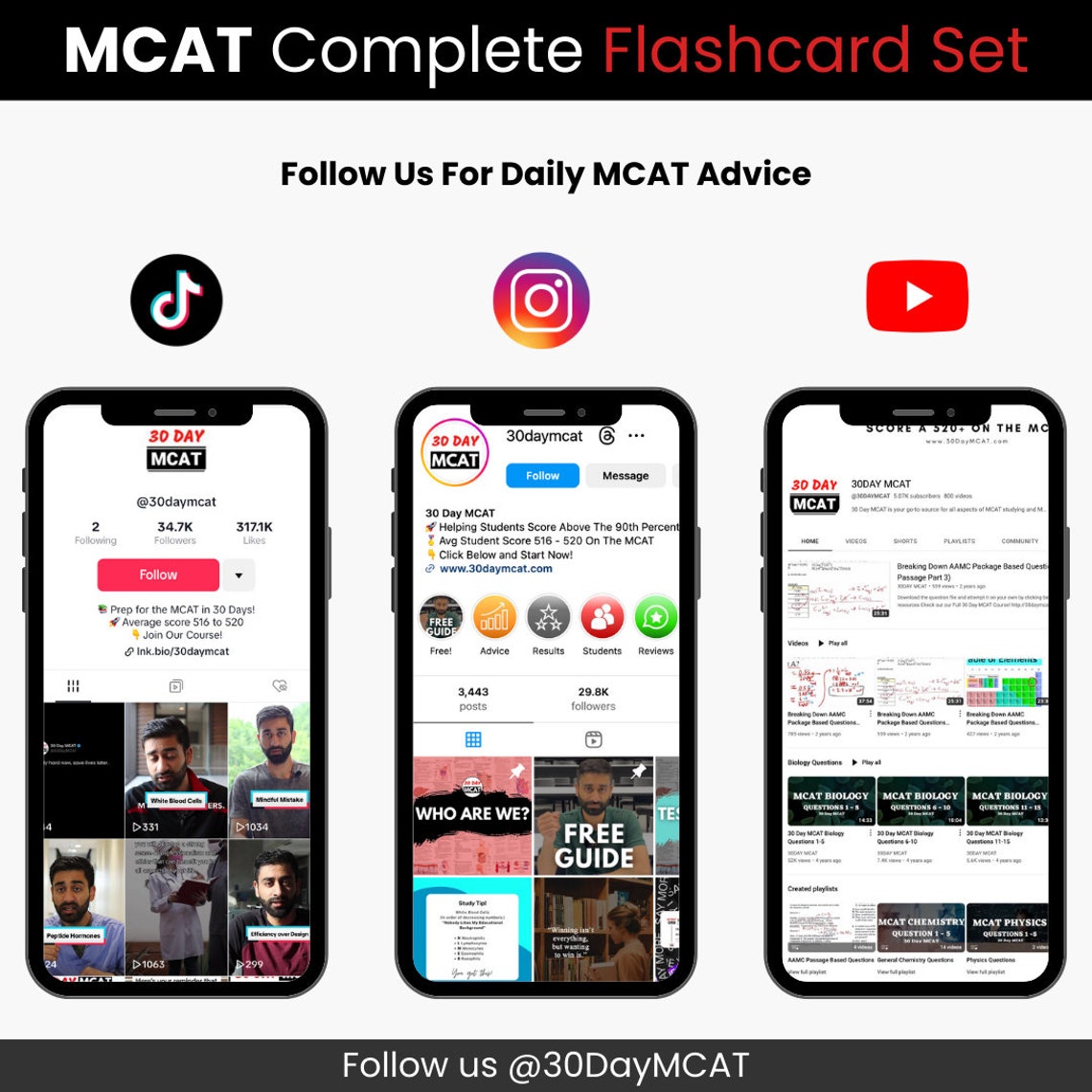 MCAT Complete Flashcard Set - Etsy