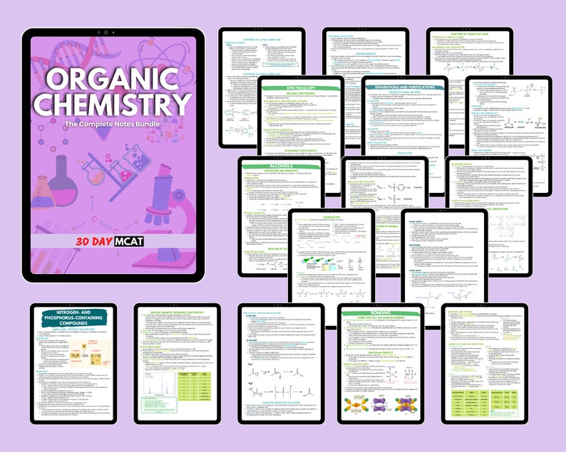MCAT Organic Chemistry Study Notes Bundle With Question and Answers! - Etsy