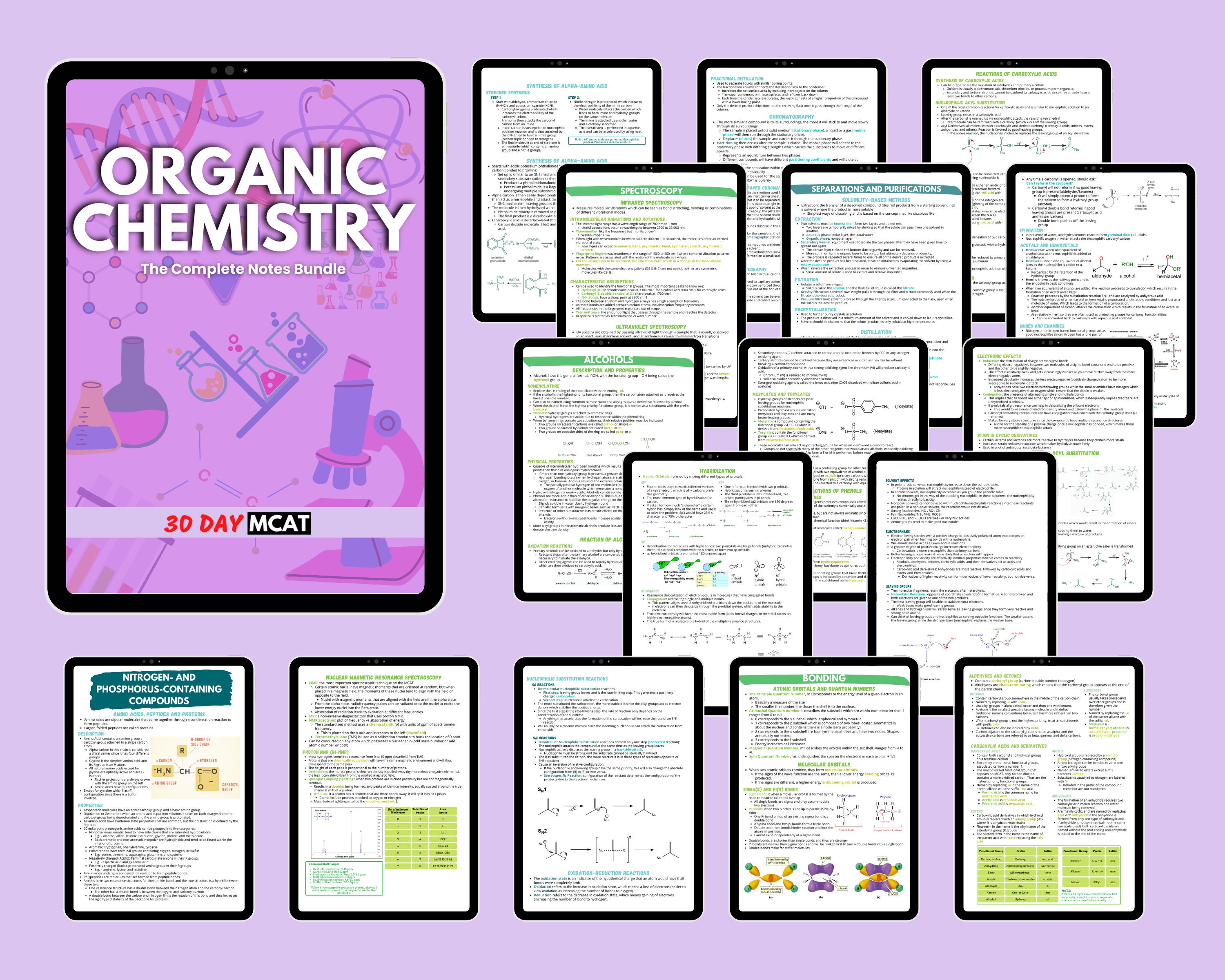 MCAT Organic Chemistry Study Notes Bundle With Question and Answers! - Etsy