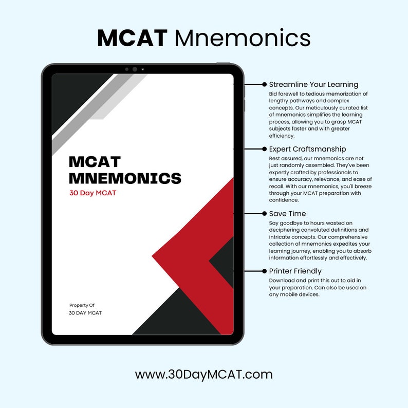MCAT Mnemonics | 30 Day MCAT | MCAT Preparation | Premed | Medical ...