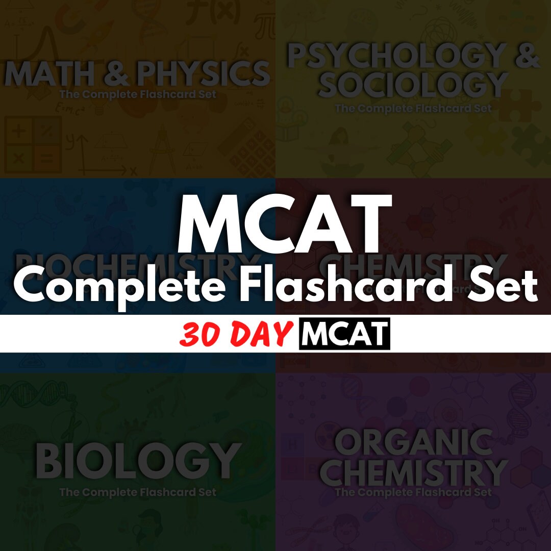 MCAT Complete Flashcard Set - Etsy