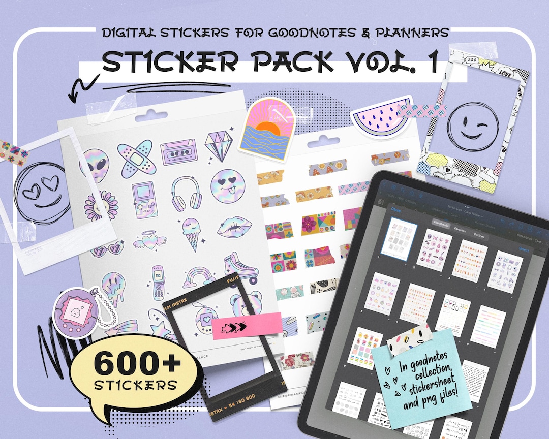 Goodnotes Stickers Pack | 650 Stickers PNG Goodnotes Collection and ...