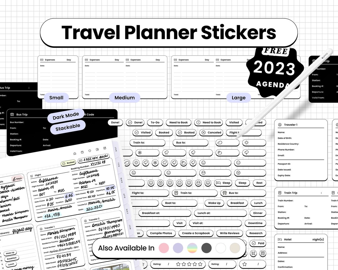 Travel Planner Sticker | Trip Budget Stickers | + Dark Mode | for Trip ...