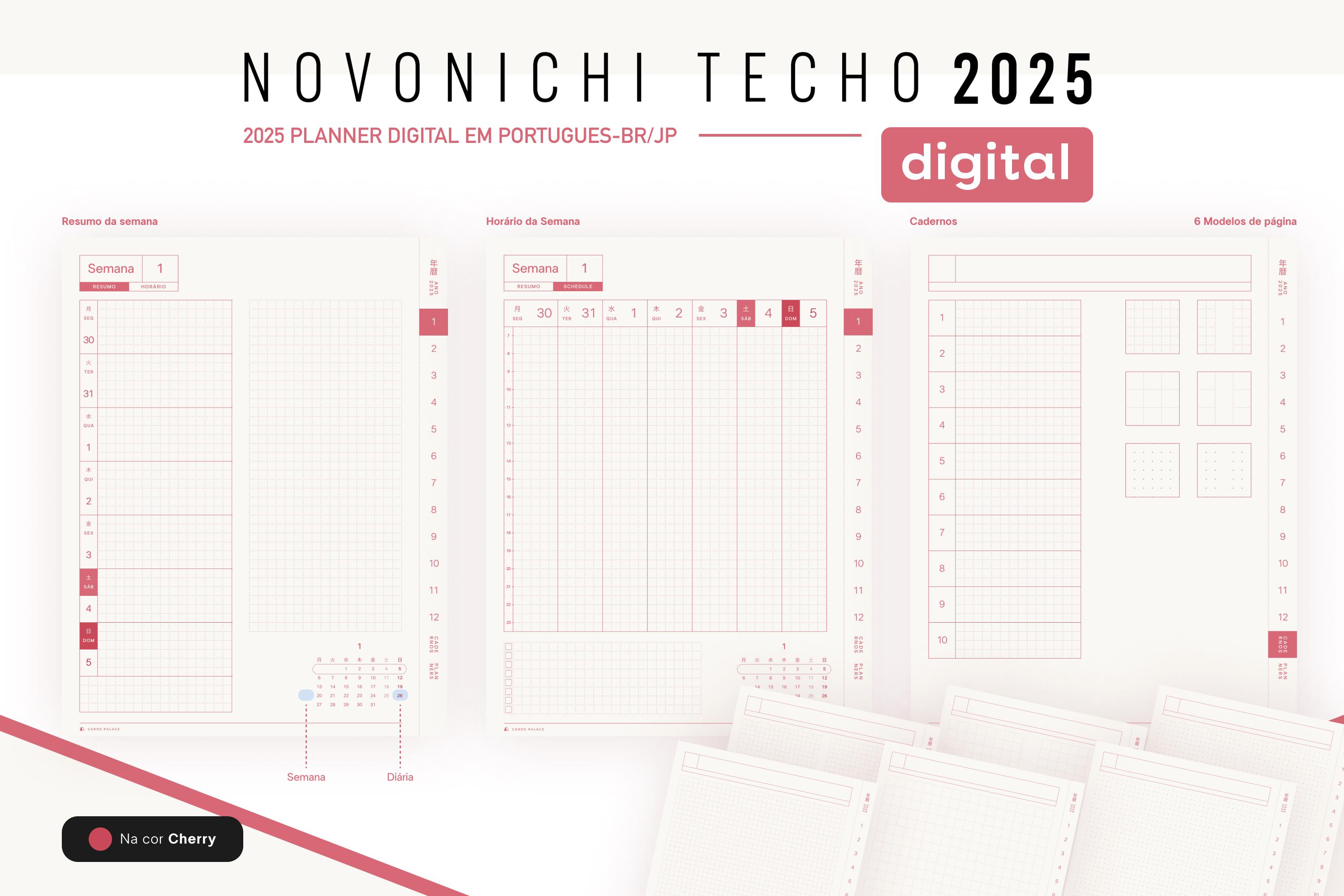 2025 Portuguese Hobonichi Digital Planner for Goodnotes PT-BR Daily ...
