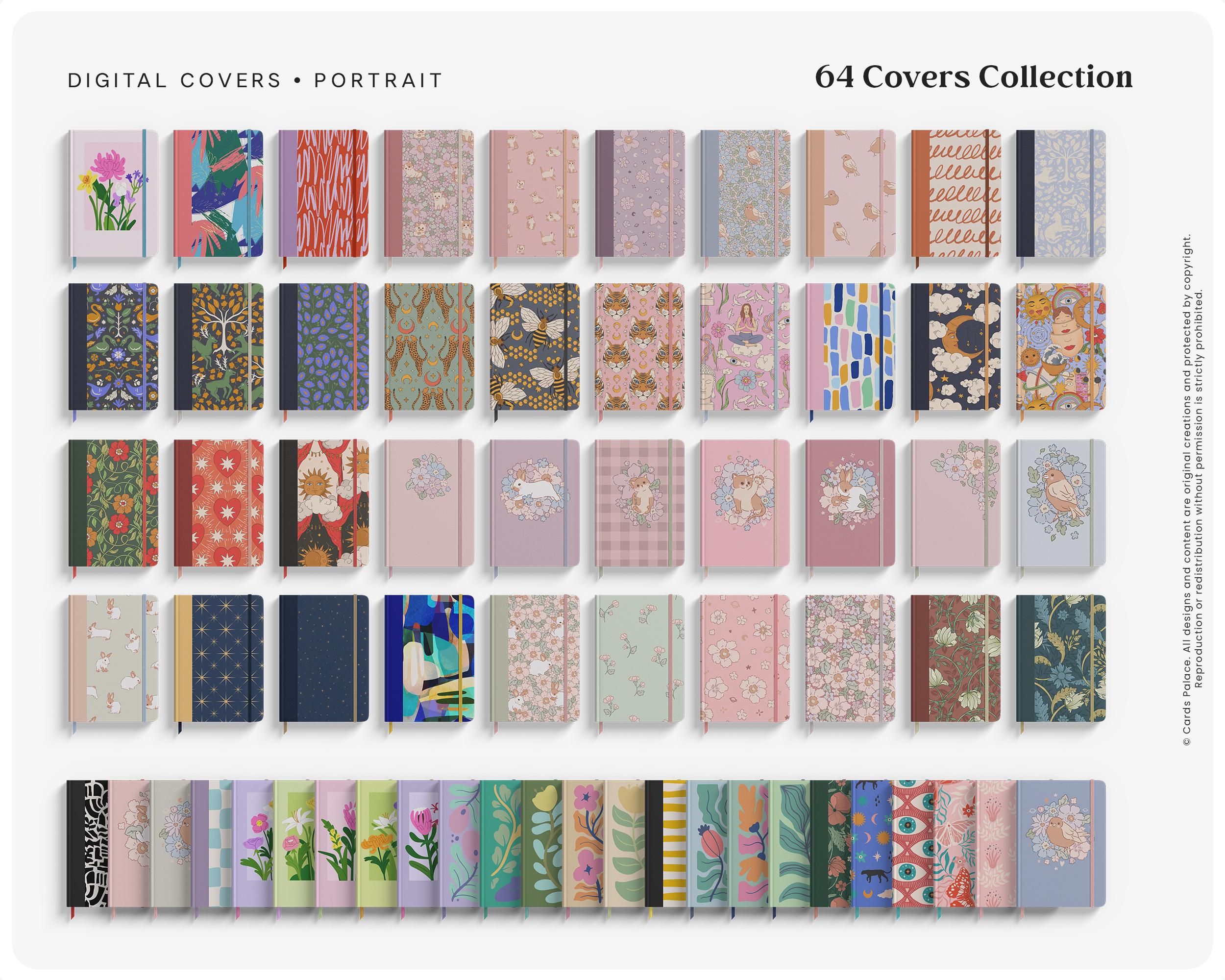 64 Digital Planner Covers – Portrait PDF Covers for Goodnotes ...